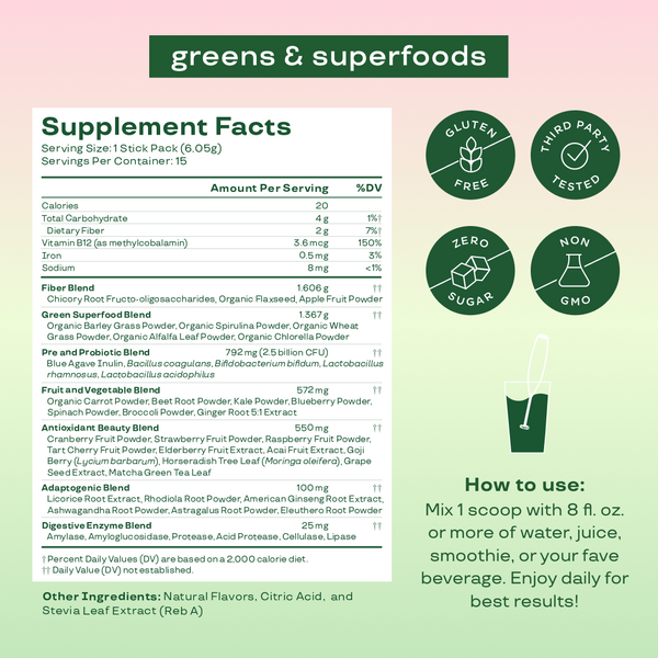 Greens Stick Packs | Bloom Nutrition